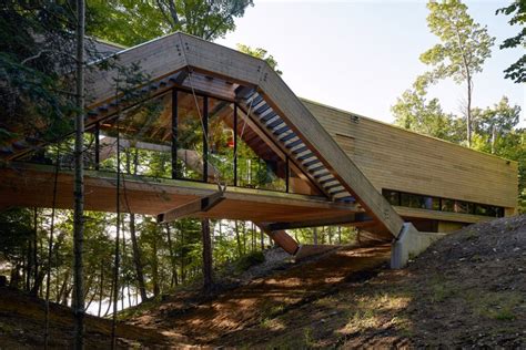 Bridgehouse By Llama Urban Design Spans Over Canadian Forest Floor