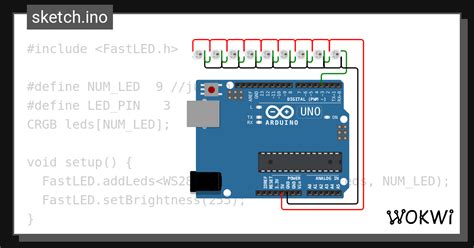 9 huruf ws2811 wokwi esp32 stm32 arduino simulator