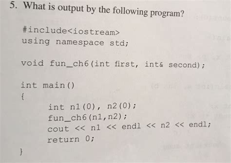 Solved 5 What Is Output By The Following Program Include