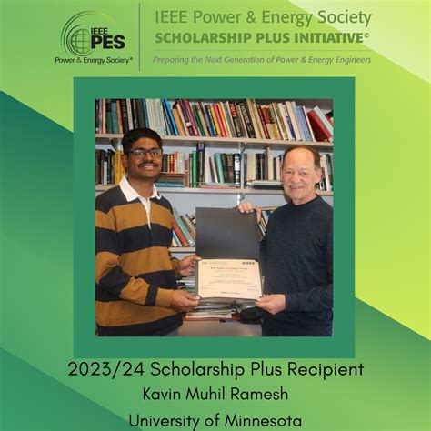 Congratulations To Kavin Muhil Ramesh For Being Selected As A Recipient Of The 202324 Ieee Pes
