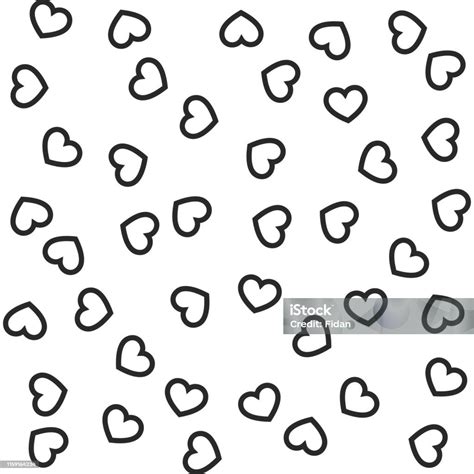 혼돈의 마음과 검은 색과 흰색 패턴 원활한 벡터 사랑 배경입니다 세련된 발렌타인 데이 벽지 직물 직물 디자인 배너 커버 검은색에