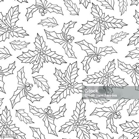 홀리 플로럴 완벽 한 패턴입니다 Ilex와 함께 크리스마스 완벽 한 패턴 휴일 낙서 직물 새해 포장지 겨울 그런 지 벡터 그림