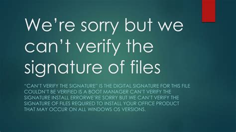 Ppt We Cant Verify The Signature Powerpoint Presentation Free