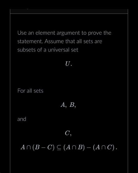 Solved Use An Element Argument To Prove The Statement Chegg Com