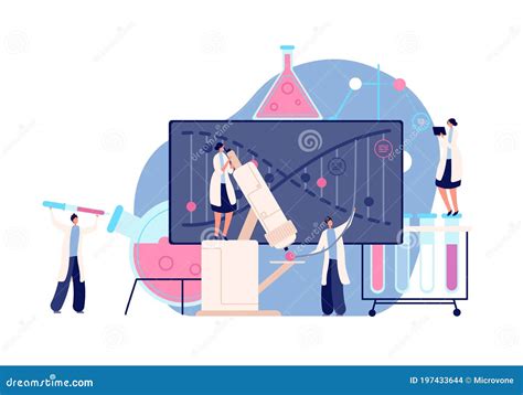 Professional Scientist Vector Modern Young Worker Male At Work In