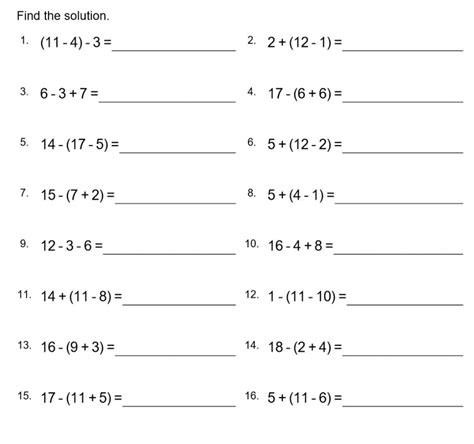 addition subtraction multiplication division worksheets free printable
