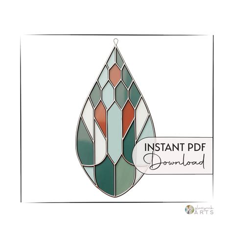 Teardrop Geometric Stained Glass Pattern Glassyrock Arts