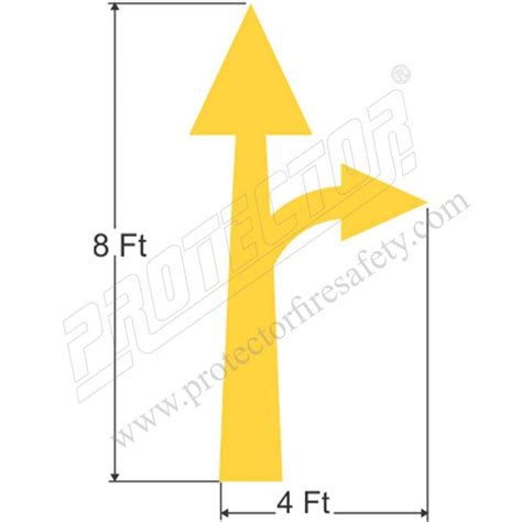 Road Floor Marking Rubber Paints Straight Arrow With Left Right Feet Ft Protector Firesafety