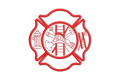 Red Fire Shield Embroidery Designs · Creative Fabrica