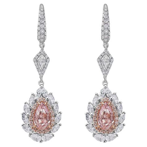 Gia Certified 200 Carat Fancy Pink Diamonds Earrings For Sale At 1stdibs