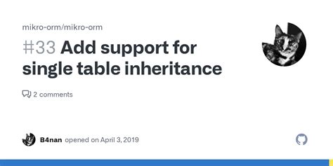 Add Support For Single Table Inheritance · Issue 33 · Mikro Ormmikro