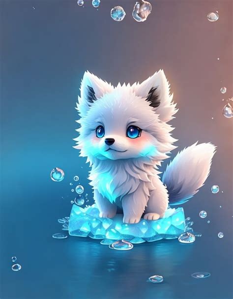 Cute Tiny Hyperrealistic Anime Wolf Made Of Water From Pokemon Rfotoai
