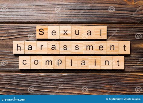 Sexual Harassment Complaint Word Written On Wood Block Sexual Harassment Complaint Text On