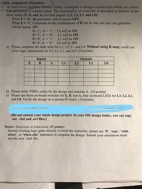 Solved Vhdl Assignment 30 Points 3 An Entry Level