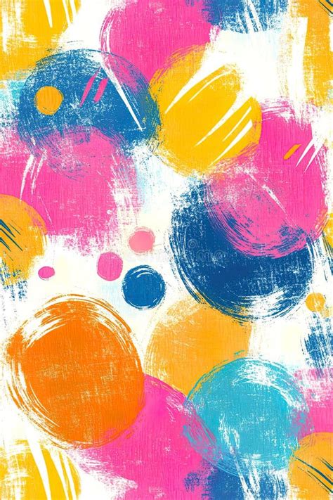 Colorful Abstract Art With Bold Brush Strokes And Vibrant Circular Patterns Stock Image Image