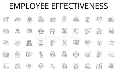 Employee Effectiveness Line Icons Collection Globetrotting Odyssey