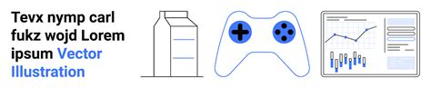 블로그 게임 컨트롤러 및 분석 요소를 특징으로 하는 다재다능한 벡터 일러스트레이션 Brand Name Video Game에 대한