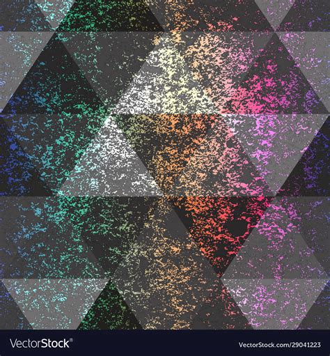 Triangle Seamless Pattern With Grunge Texture Vector Image