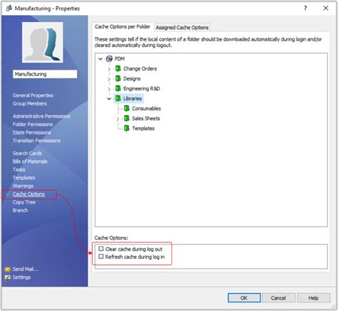 PDM Cache Options And User Settings TriMech Store