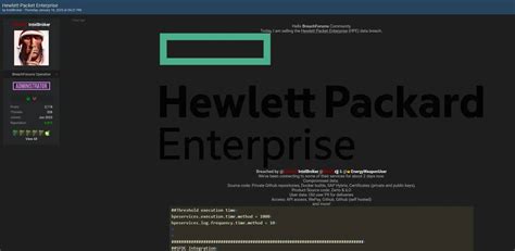 Intelbrokers Hewlett Packard Enterprise Hpe Data Breach