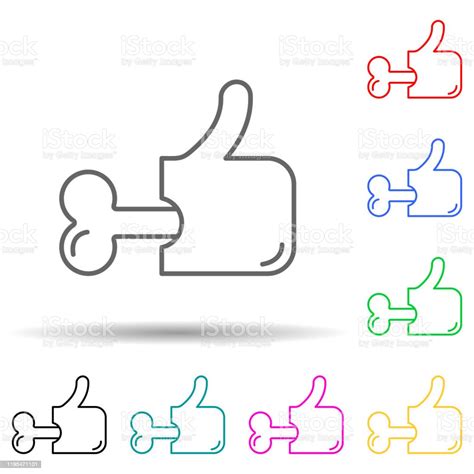 멀티 컬러 스타일 아이콘처럼 할로윈 뼈 Ui 및 Ux 웹 사이트 또는 모바일 응용 프로그램에 대한 할로윈 아이콘의 간단한 얇은 라인 개요 벡터 개념에 대한 스톡 벡터 아트