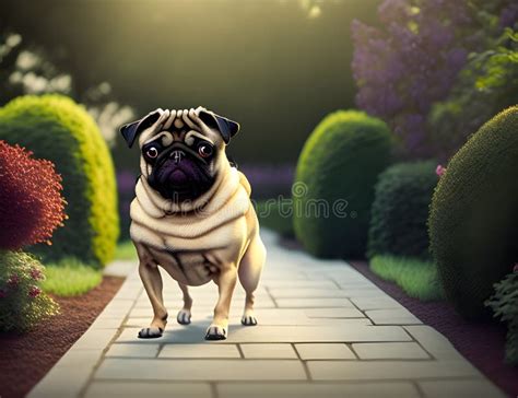 Pug Dog Generative Ai Illustration Stock Illustration Illustration