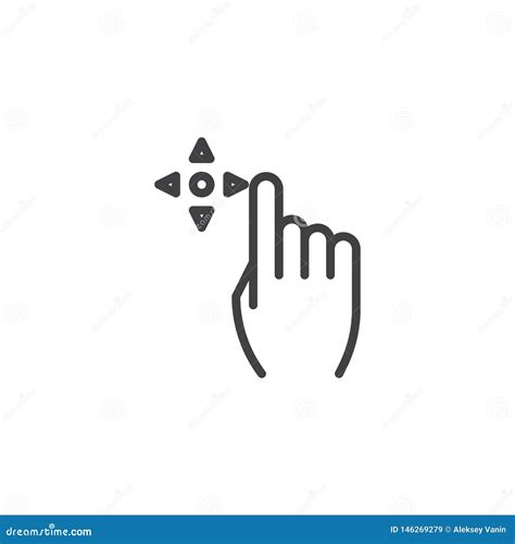 Drag Flick Outline Icon Simple Linear Element Illustration Isolated Line Drag Flick Icon On