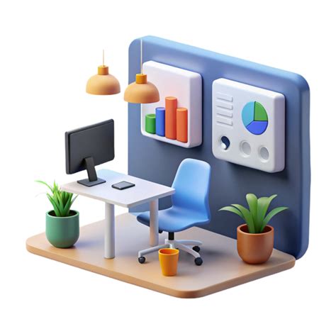 Modern Office Workspace Productivity Data Analysis 56092535 Png