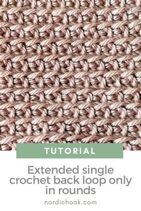 Extended Single Crochet Back Loop Only In Rounds Nordic Hook Tutorial