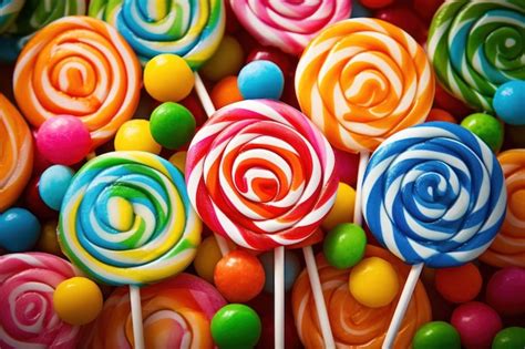 Premium Photo Colorful Lollipops Stack