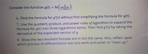 Solved Consider The Function G T In T Sec T Find Chegg Com