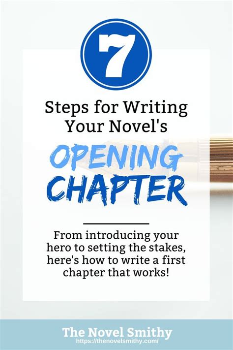 Steps For Writing Your Novels Opening Chapter The Novel Smithy Novel Writing Book