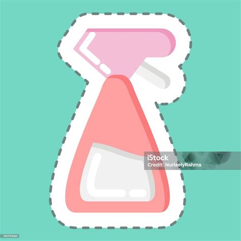 스티커 라인 컷 스프레이 병 정원 기호에 적합합니다 편집 가능한 간단한 디자인 디자인 템플릿 벡터 간단한 그림 가냘픈에 대한