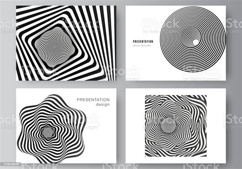 프리젠 테이션의 최소 추상 벡터 레이아웃은 디자인 비즈니스 템플릿을 슬라이드 착시 흑백 디자인 패턴추상 3d 기하학적 배경 0