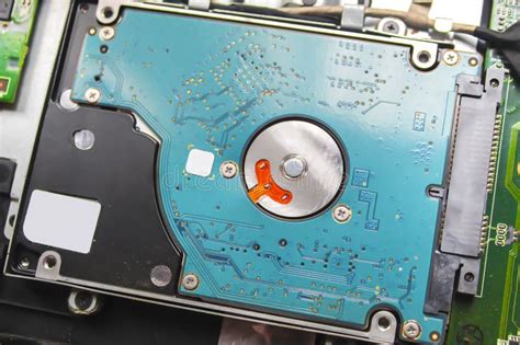 Dirty Internal Hard Disk On Motherboard Stock Image Image Of Iron