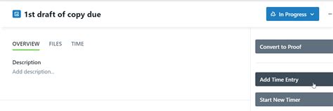 Time Entries Workflow Lytho Support