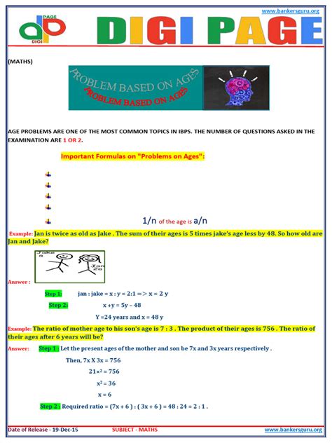 Ages Pdf Arithmetic Elementary Mathematics