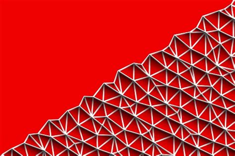 다각형 빨간색과 흰색 모자이크 배경 추상 적인 낮은 폴리 벡터 그림 하프톤 스타일의 삼각형 패턴 포스터 배너에 대한 삼각형