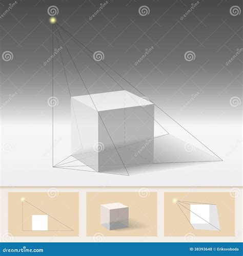 principle of constructing the shadow stock vector illustration of