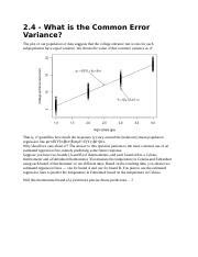 Common Error Variance Docx What Is The Common Error Variance The Plot Of Our Population