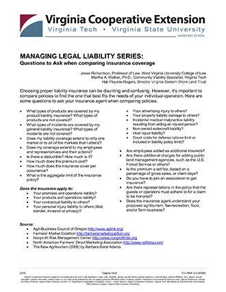 Managing Legal Liability Series Questions To Ask When Compairing