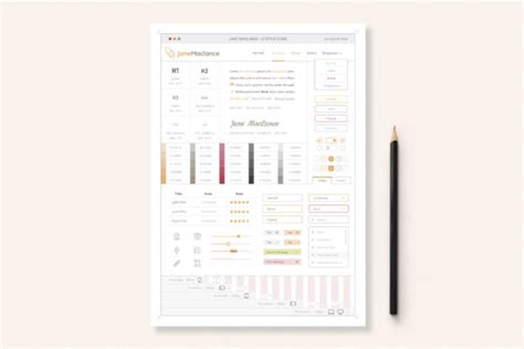 One Page Ui Style Guide Graphic By Sargatal · Creative Fabrica