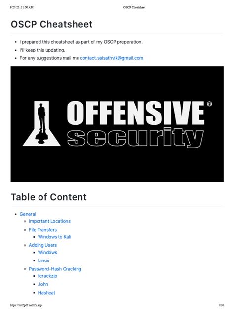Oscp Cheat Sheet Pdf