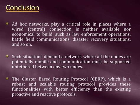 Cluster Based Routing Protocol Ppt