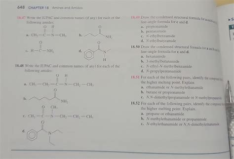 18 47 Write The IUPAC And Common Names If Any For Chegg Com