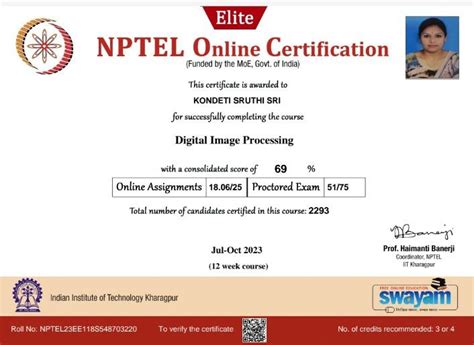 Sruthi Sri Kondeti On Linkedin Nptel Digitalimageprocessing