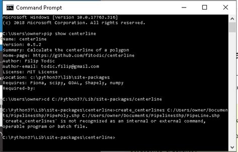 Python How To Run Centerline Command Line Tool In Windows 10 Command