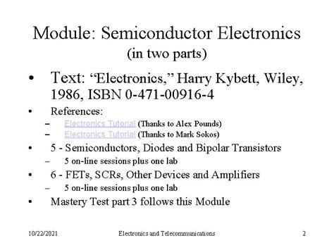 Field Effect Transistors Session 6 A For Electronics