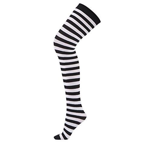 Hde Womens Striped Thigh High Stockings Tights Over Knee High Otk