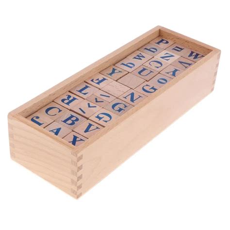 Lazarahomeภาษาmontessoriวัสดุa ~ Zบล็อกตัวอักษรกล่องของเล่นไม้สำหรับการศึกษา Th